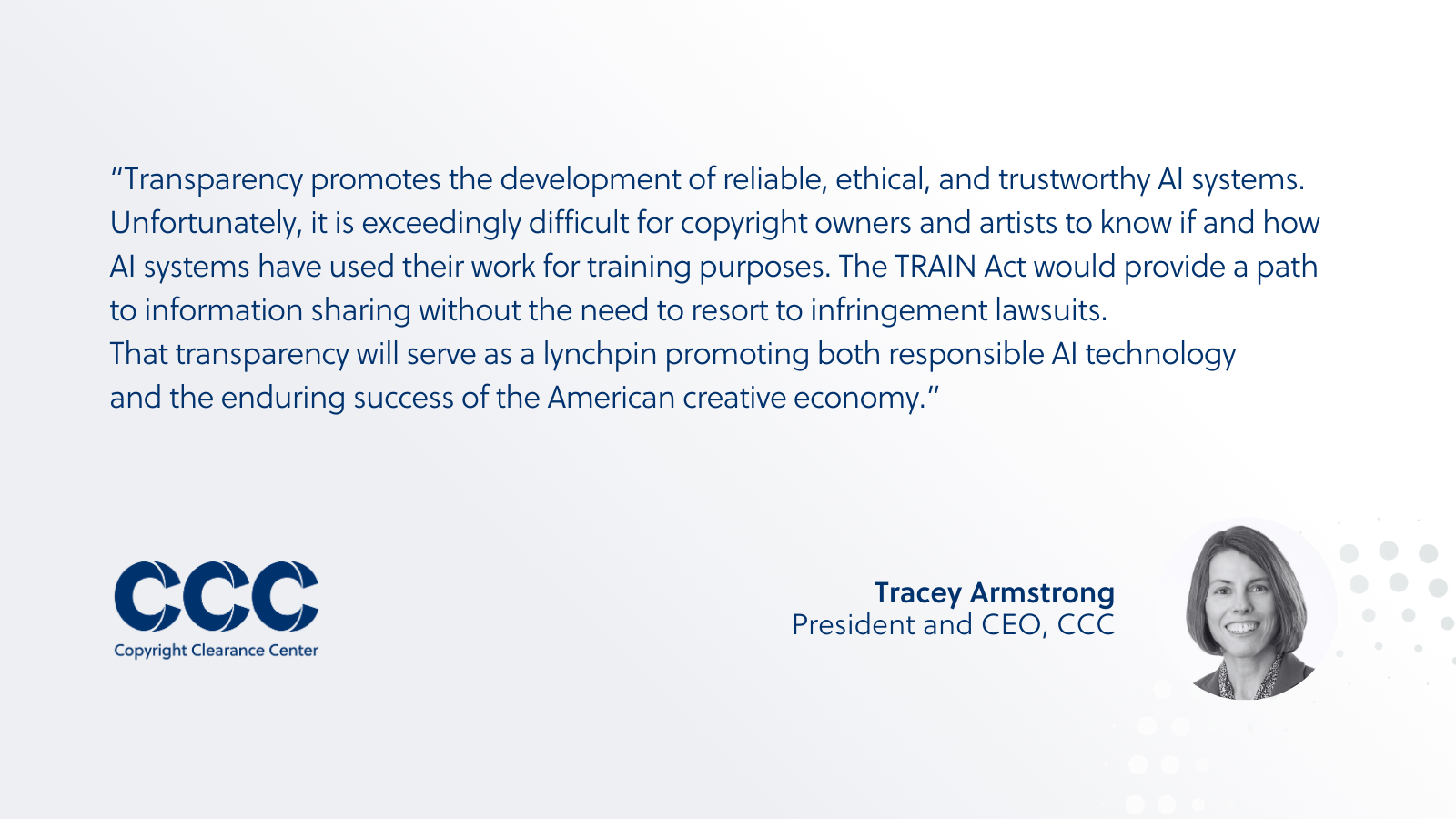 Supporting Creators with the TRAIN Act | CCC